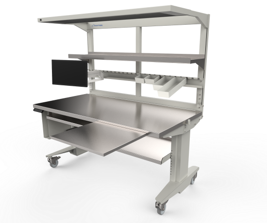 Prep and Pack Workstation │ Adjustable Stainless Steel Table Ergoflex